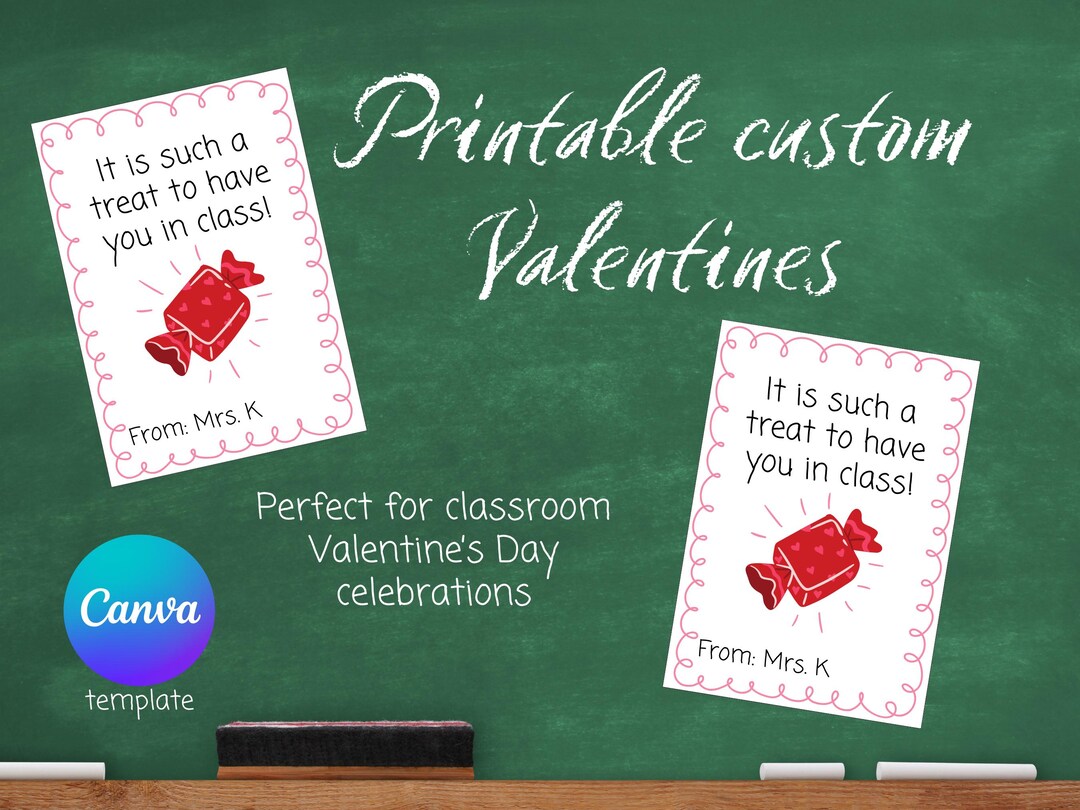 Custom Printable Valentines for Teachers to Gift to Students! Perfect ...