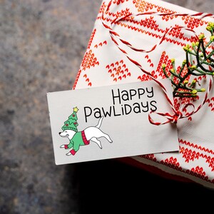 Happy Pawlidays Printable Christmas Gift Tags - Set of 8 Dog-themed ...