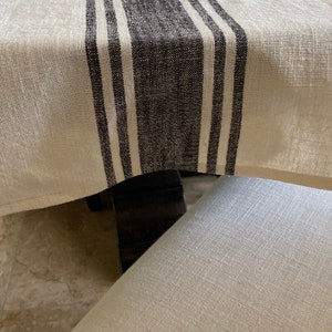 Striped Cotton Table Runner - Rustic Table Runner - Grain Sack Stripe ...