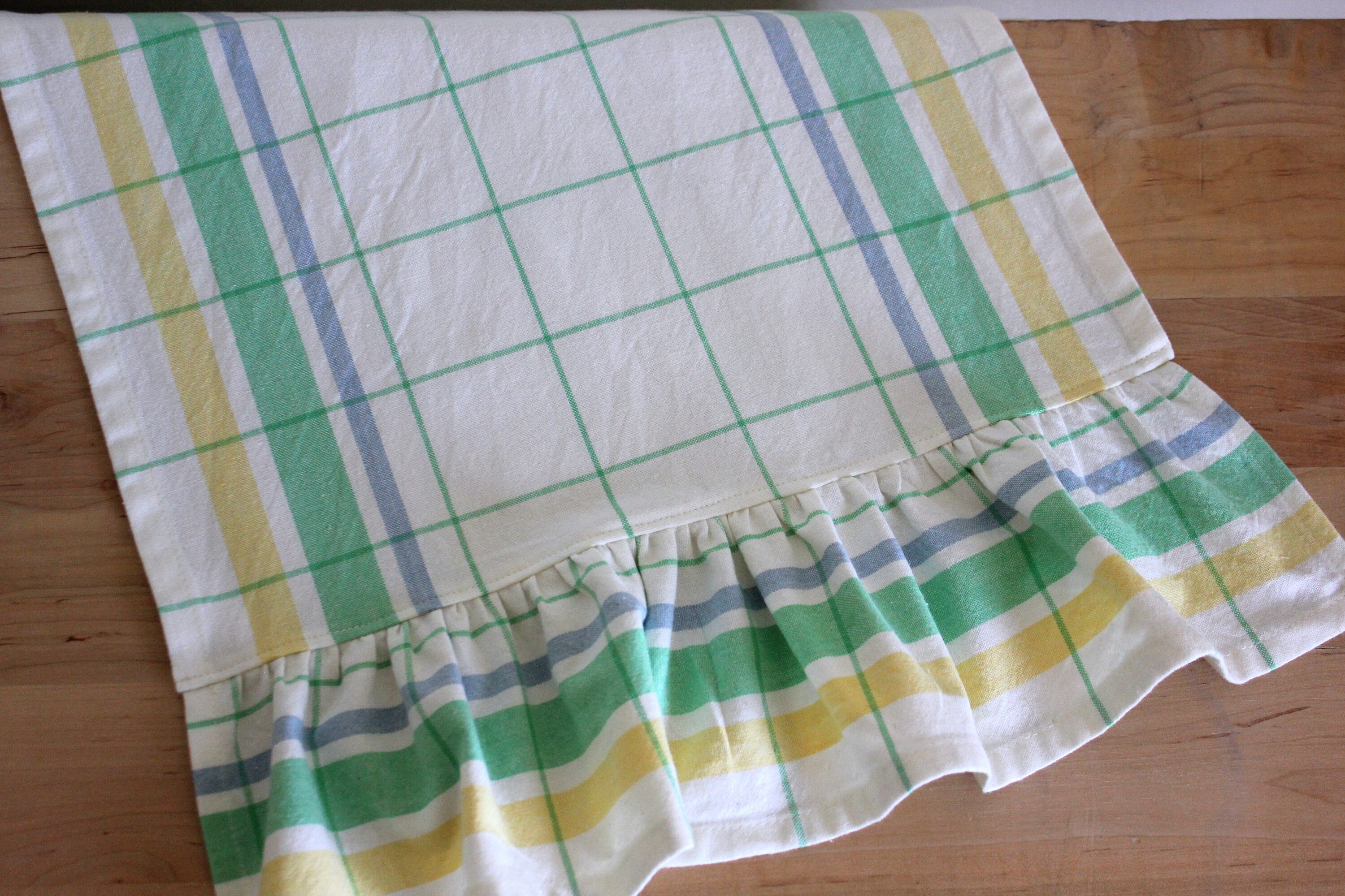 Ruffled Tea Towel Pastel Tea Towel Kitchen Towel | Etsy