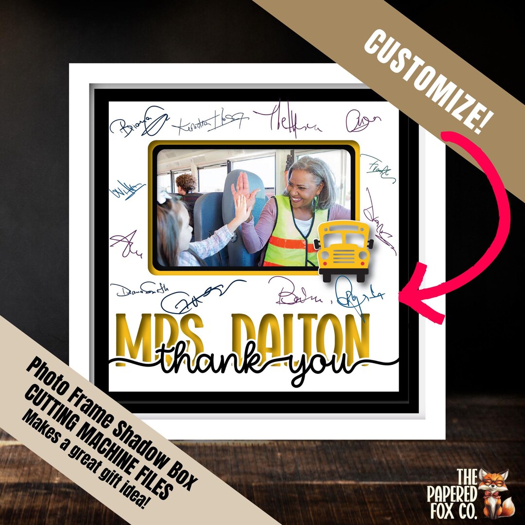 Bus Driver Thank You Signature Layered Shadowbox Frame, Bus Monitor ...