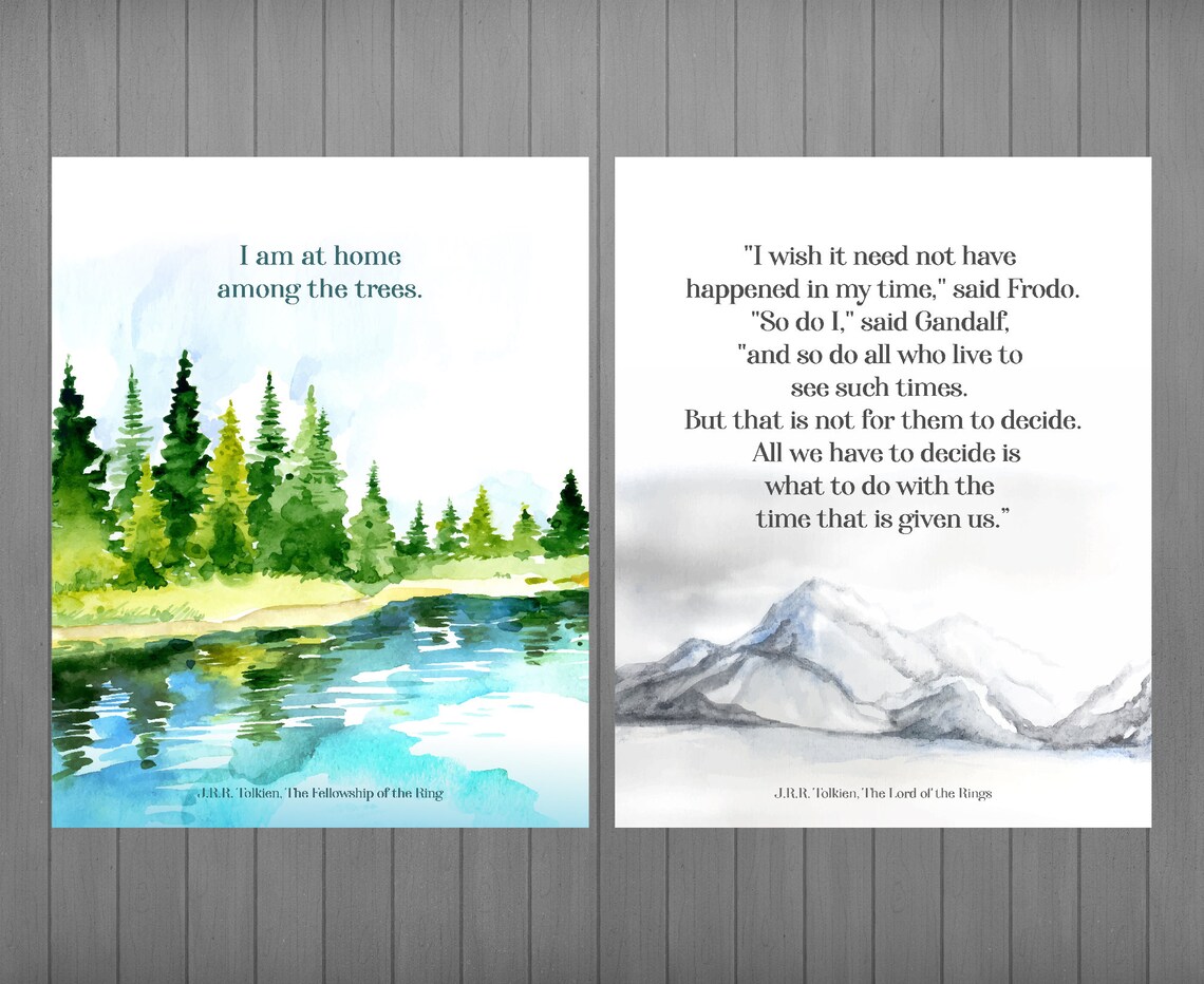 Tolkien Art Prints Set of 10 Tolkien Printables Lord of the - Etsy