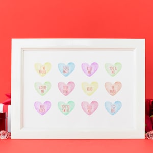 Candy Hearts Sign PRINTABLE, Valentine Sign, Love Hearts Booth Sign ...