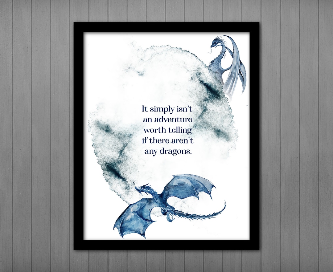 Dragon Quote Printable Poster - Tolkien and Fantasy Inspired Wall Art ...