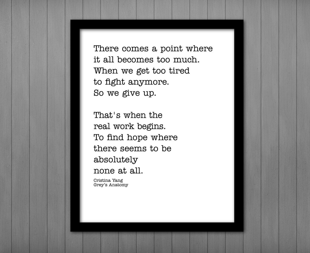 There Comes a Point Grey's Anatomy Quote Inspirational - Etsy