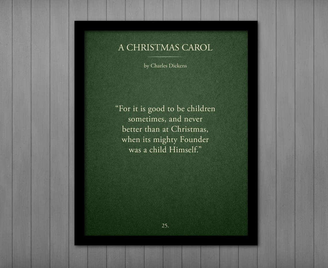 Charles Dickens A Christmas Carol Verse PRINTABLE Sign and - Etsy