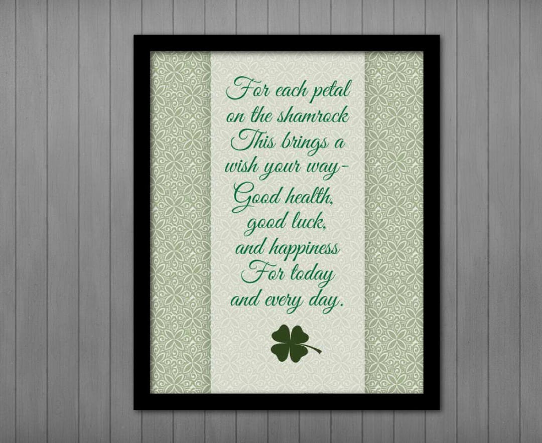 Each Petal of the Shamrock... Irish Blessing Printable, an Irish Poem ...