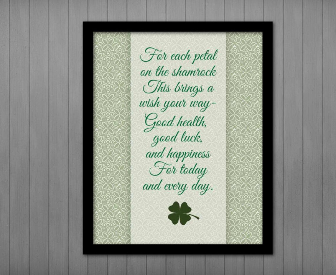 Each Petal of the Shamrock... Irish Blessing Printable, an Irish Poem ...