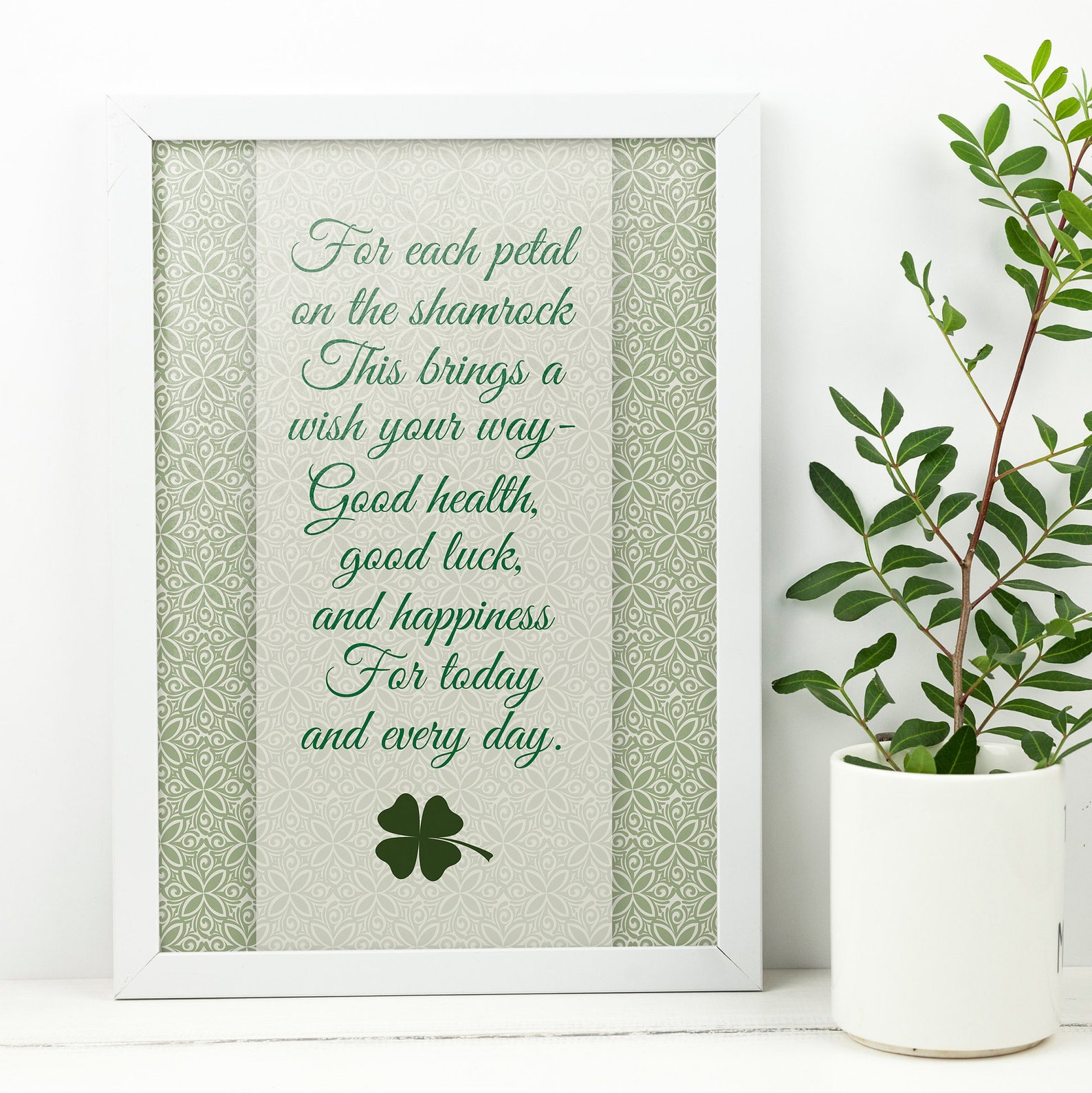 Each Petal of the Shamrock... Irish Blessing Printable an - Etsy