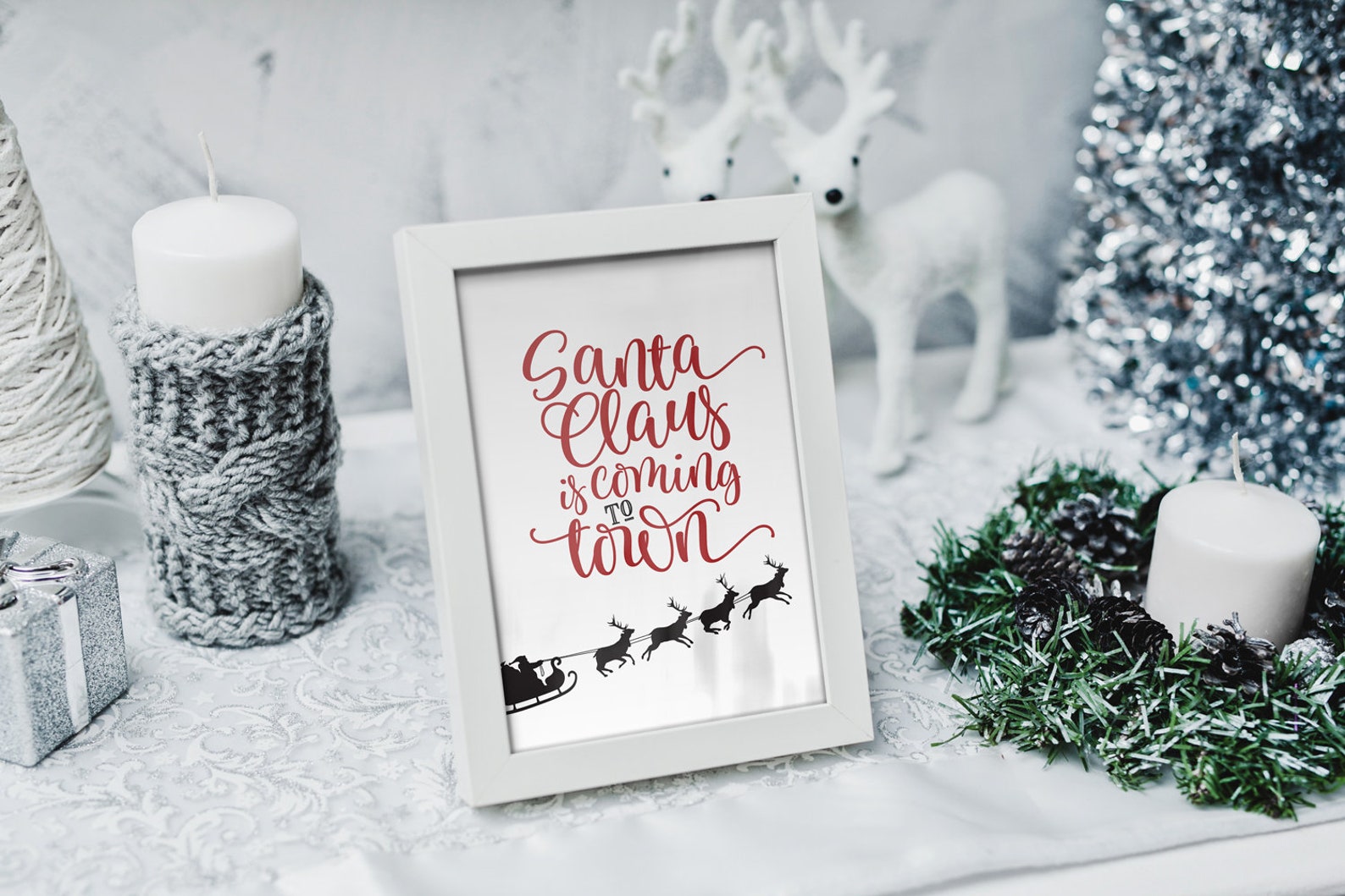 Santa Claus is Coming to Town PRINTABLE Christmas Sign Santa - Etsy