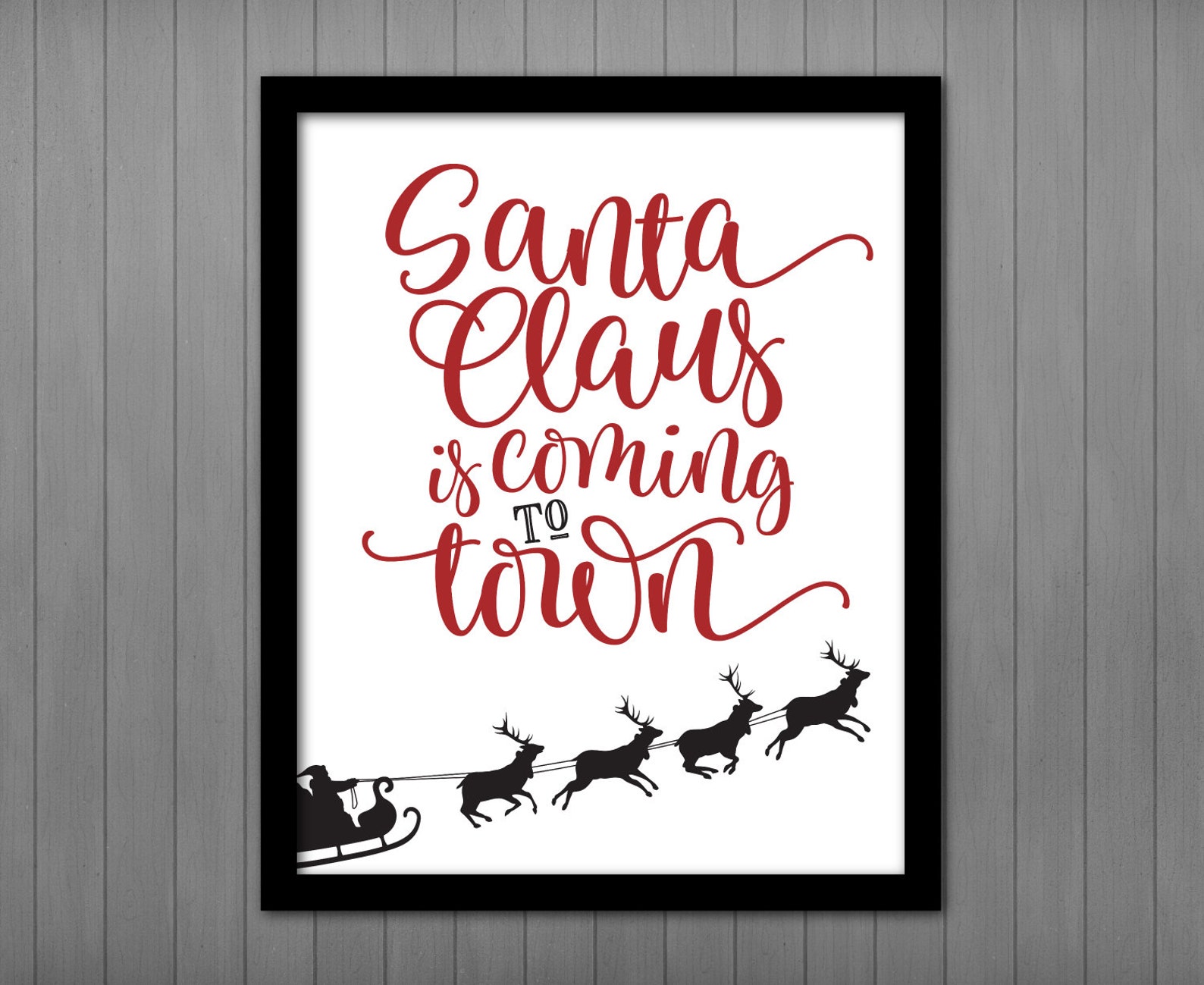 Santa Claus is Coming to Town PRINTABLE Christmas Sign Santa - Etsy