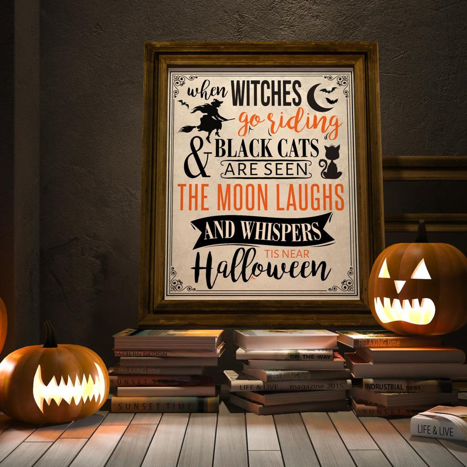 When Witches Go Riding Sign Halloween Party Decor Printable | Etsy