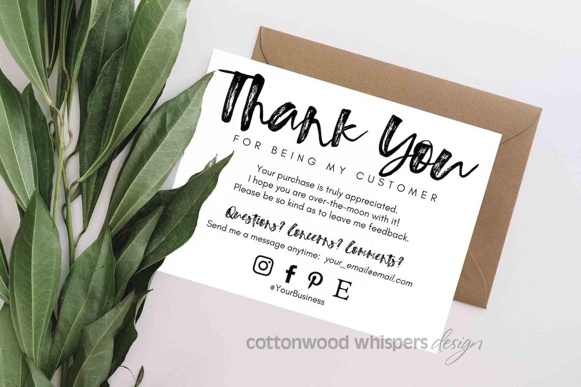 Customer Appreciation Thank You Card for Business Editable - Etsy Australia
