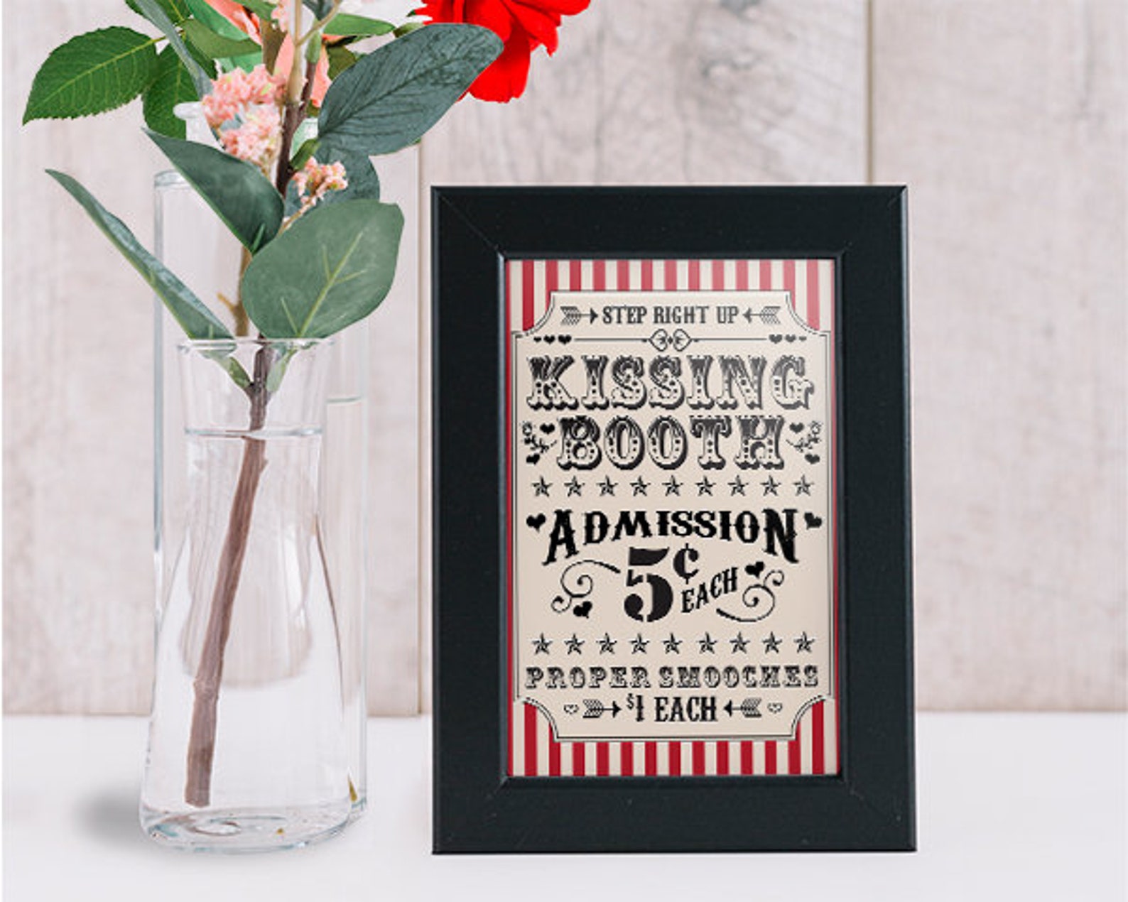 Kissing Booth Sign Printable: Circus Carnival Decor (digital Download ...