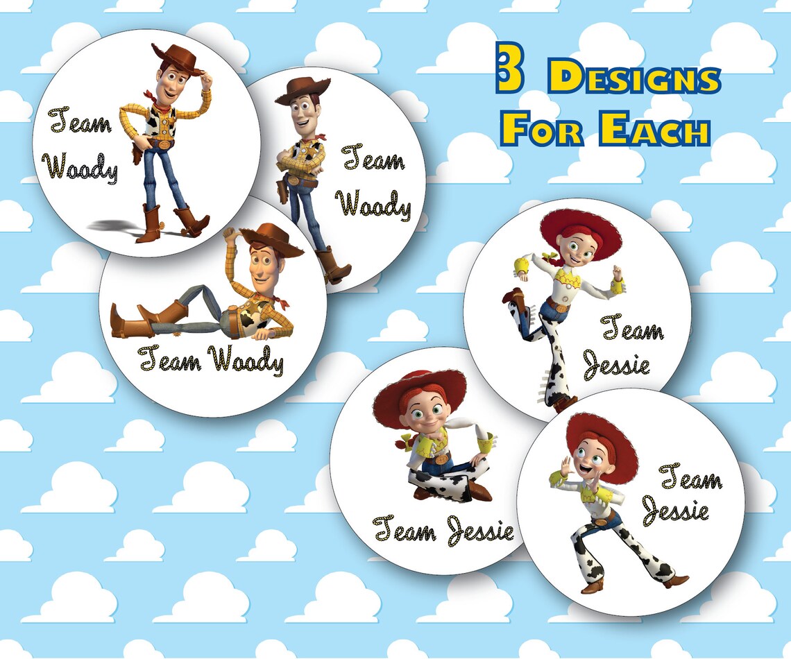 Toy Story Gender Reveal Stickers - Team Woody or Team Jessie - Etsy