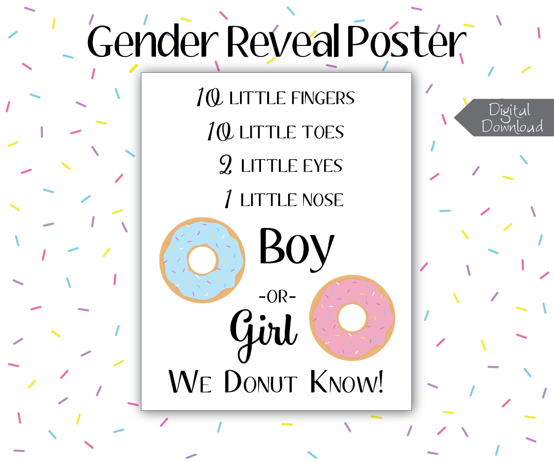 DIGITAL Gender Reveal Poster for Team Girl or Team Boy We | Etsy