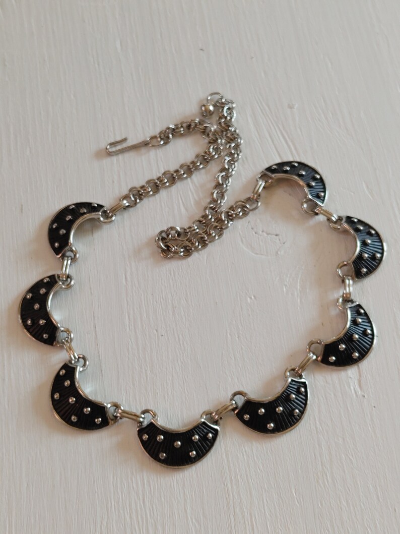 Vintage Signed Judy Lee Necklace Brutalist Design Silver Tone Link ...