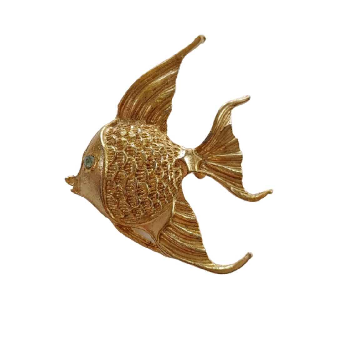 Broche vintage Fish Figural, Goldtone - Etsy France