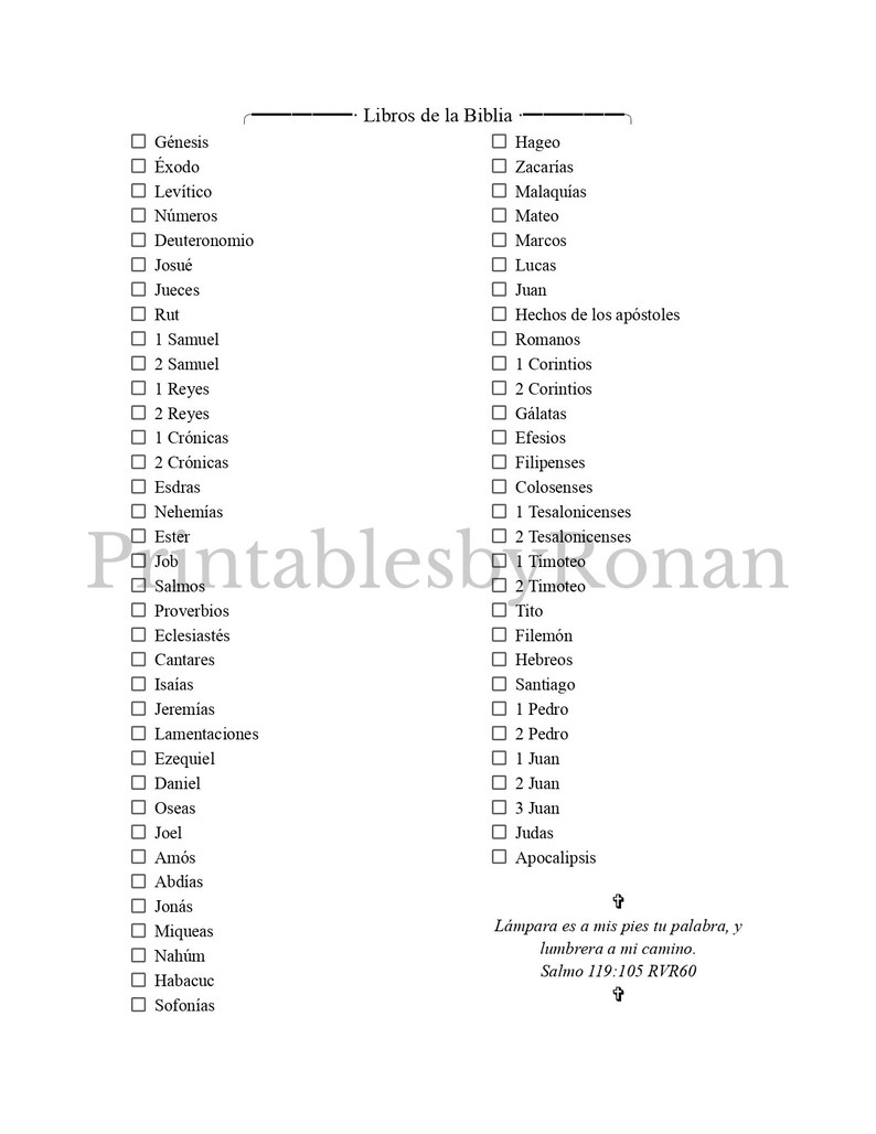 Printable Books of the Bible Tracker Libros De La Biblia Minimalistic ...