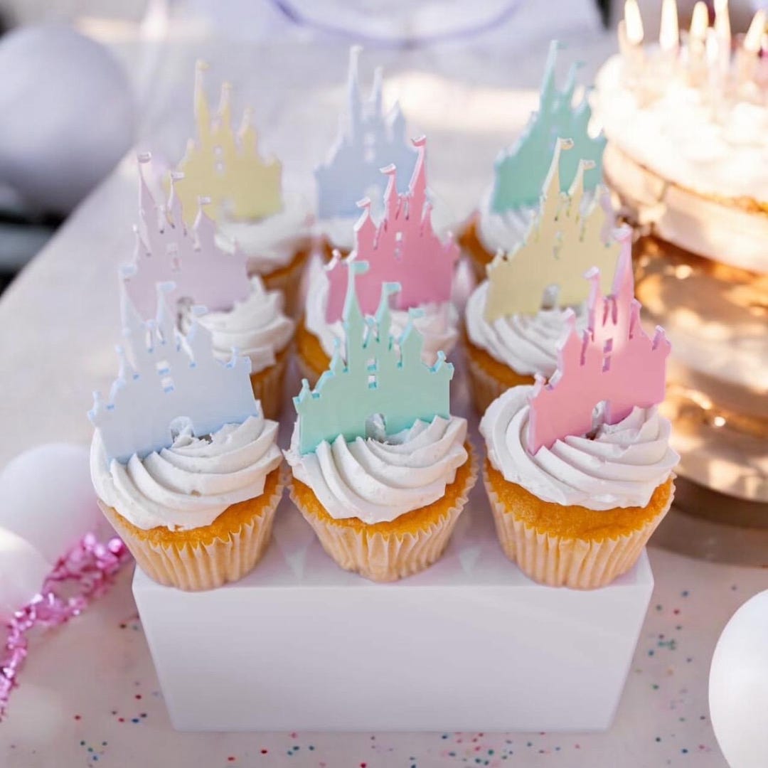 Acrylic Castle Cupcake Toppers: Reusable Party Decor - Etsy