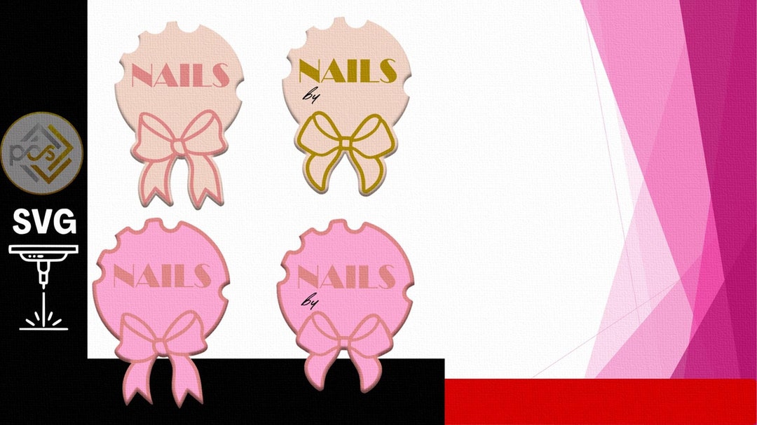 Bow Nailfie Prop SVG: Laser Cut Files for Nail Techs (digital Download ...