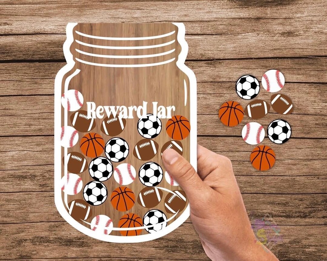 Sports Balls Rewards Jar | Custom Reward Jar | Personalized Token Jar ...