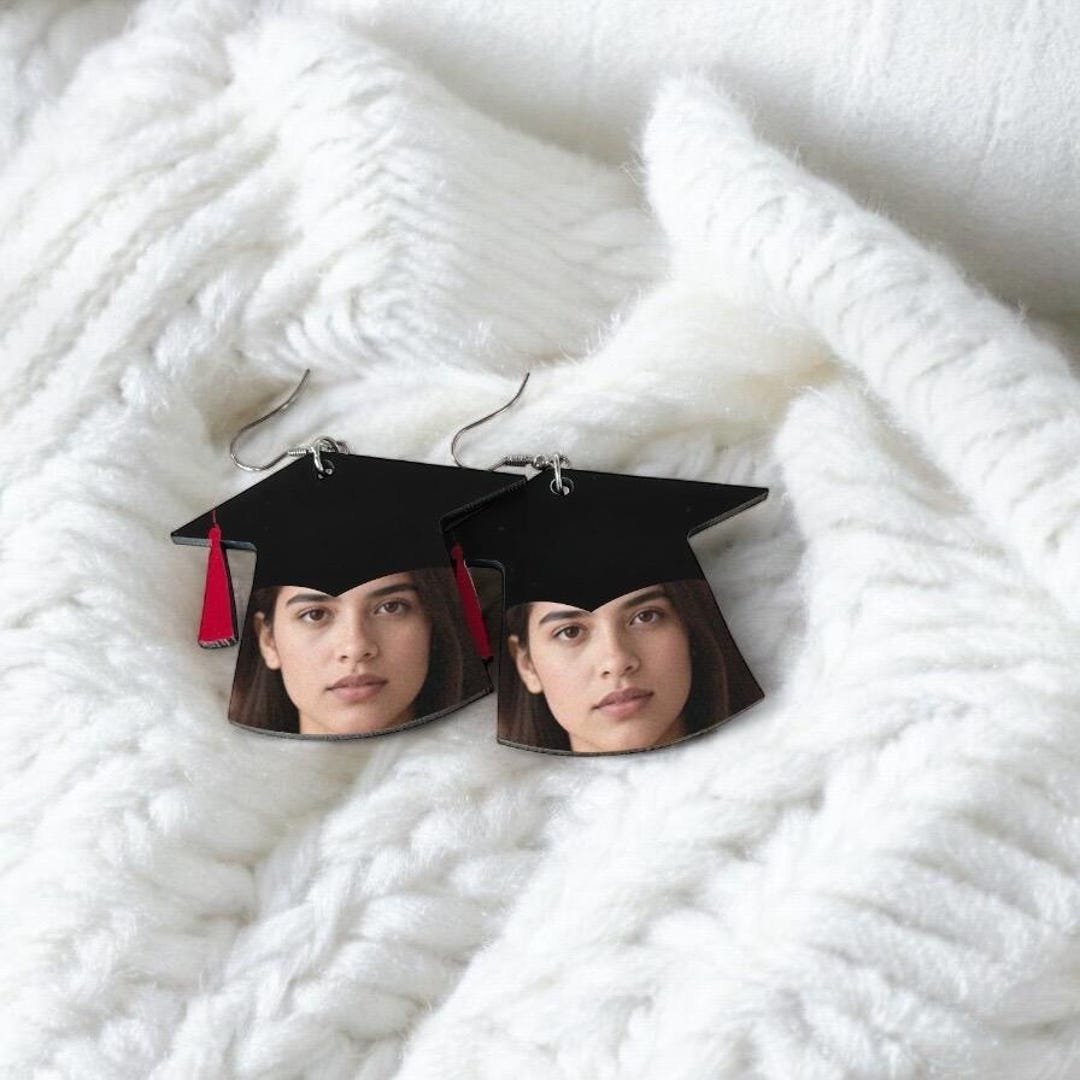 Grad Pic Dangle Earrings | Custom Dangle Earrings | 2025 Graduate ...