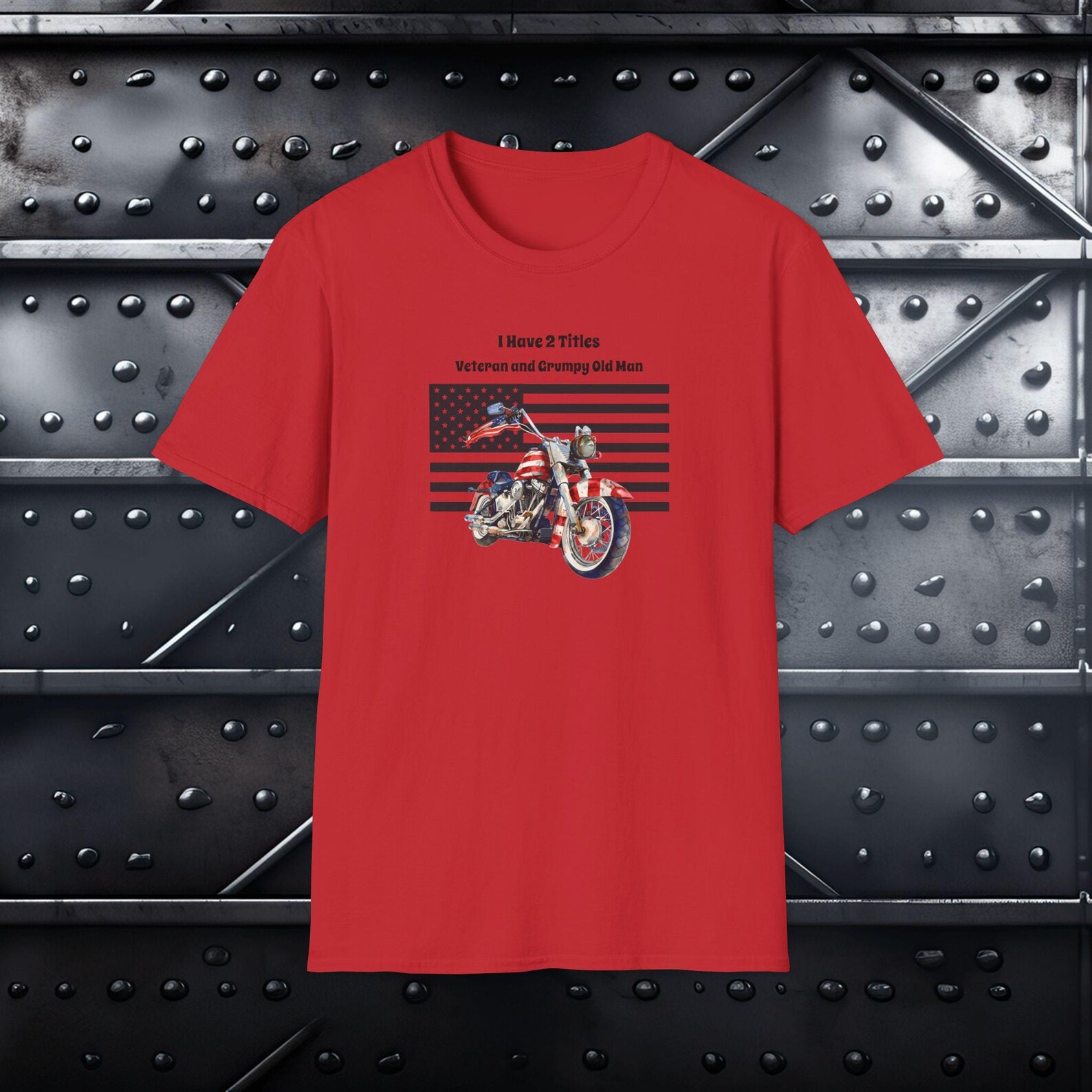 Motorcycle T-shirt: I Have Two Titles, Veteran and Grumpy Old Man - Etsy