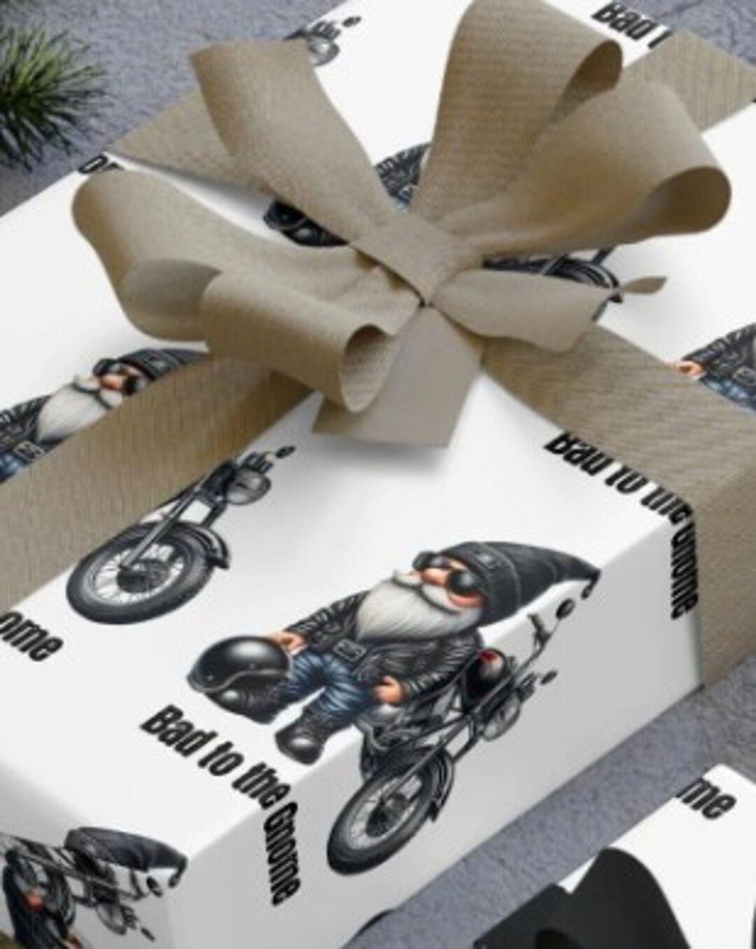 Biker Gnome - Gift Wrapping Paper Roll | Motorcycle Gift Wrap | Bad to ...