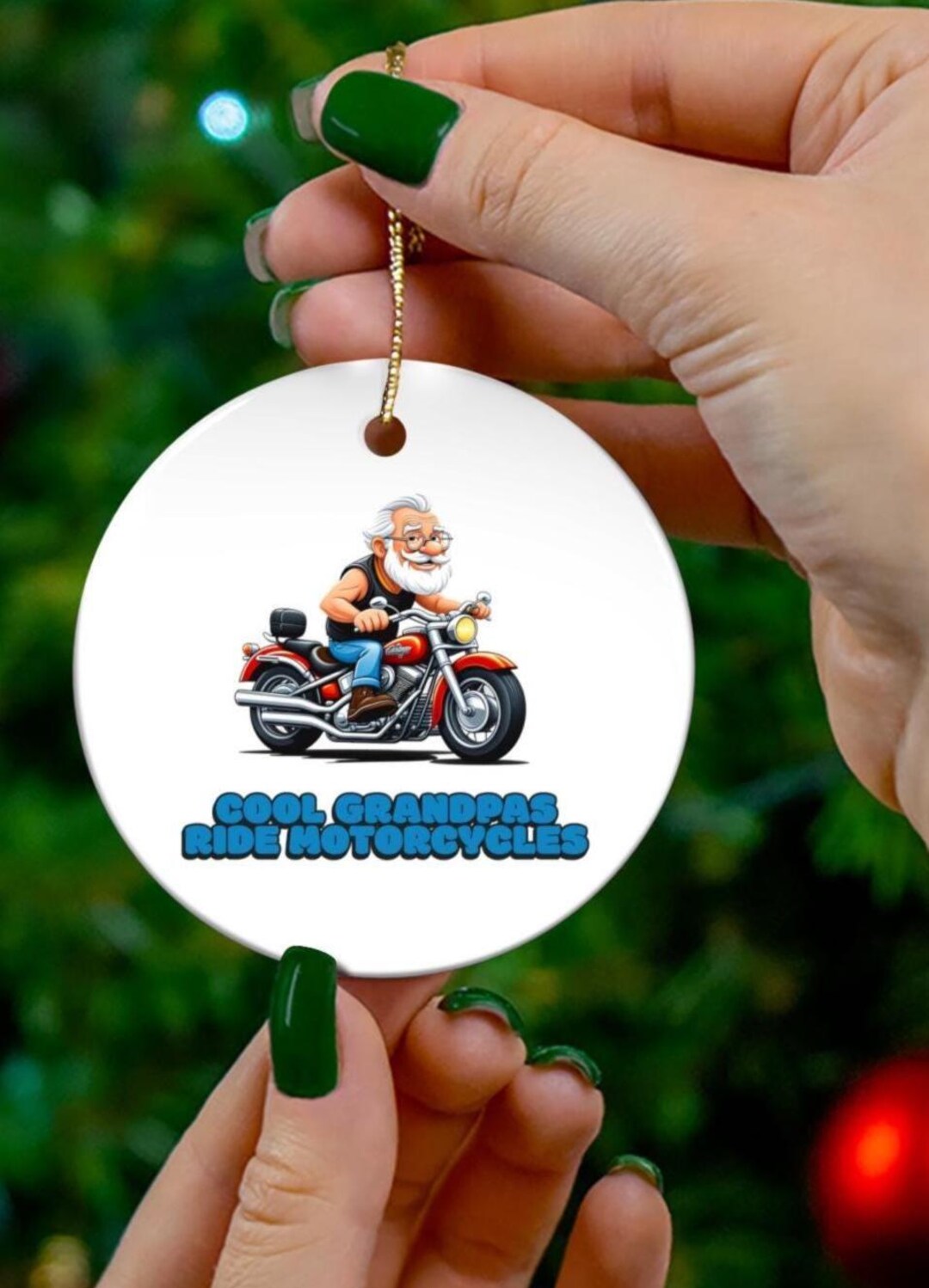 Grandpa Motorcycle Ornament| Cool Grandpas Ride Motorcycles| Great ...