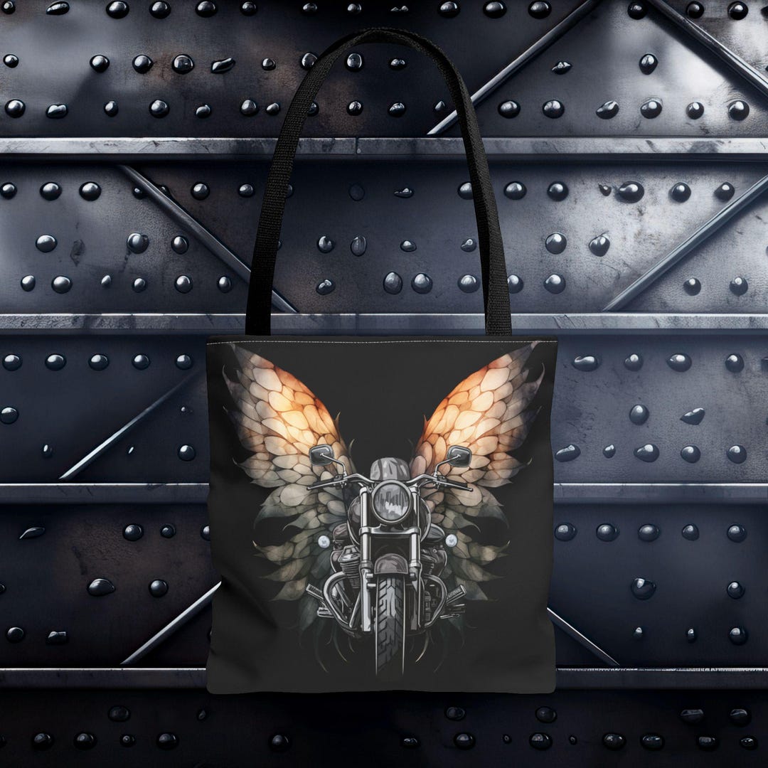 Motorcycle Winged Tote Bag | Dragon Wings Biker Gift for Her | Lady ...