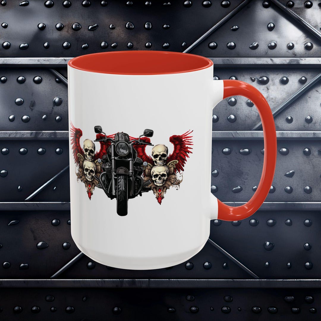 Motorcycle Coffee Mug: Motorcycle Wings, Skull With Red Wings. Great ...