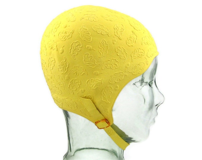 Lap Cap 3 Vintage 1960s Rubber Bathing Cap, Lemon Yellow With an Oak ...