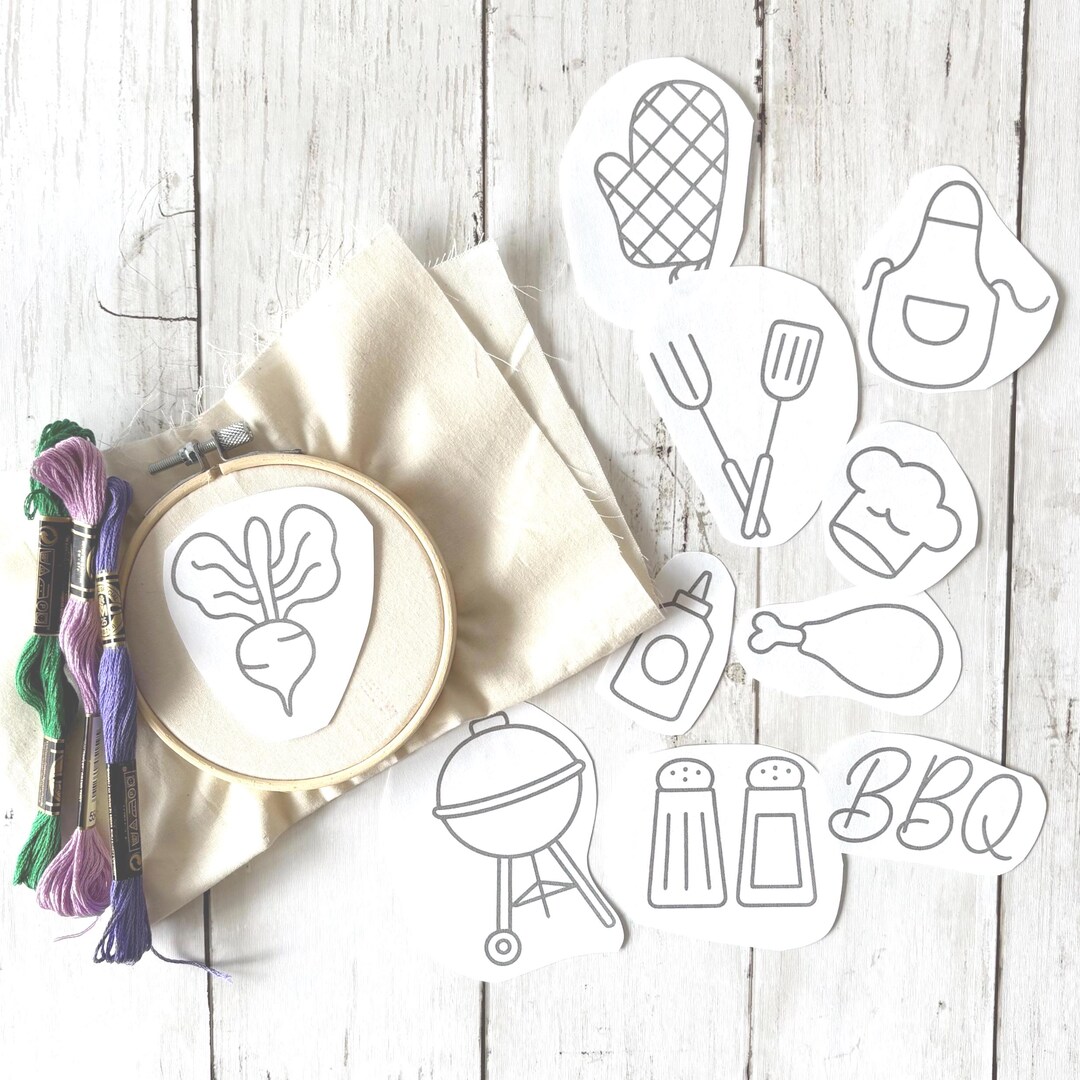 Stick and Stitch Grill Season Embroidery Pattern, 10 Digital Images for ...