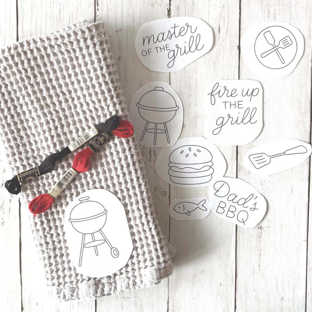 Stick and Stitch Master of the Grill Embroidery Pattern, Pre-printed ...