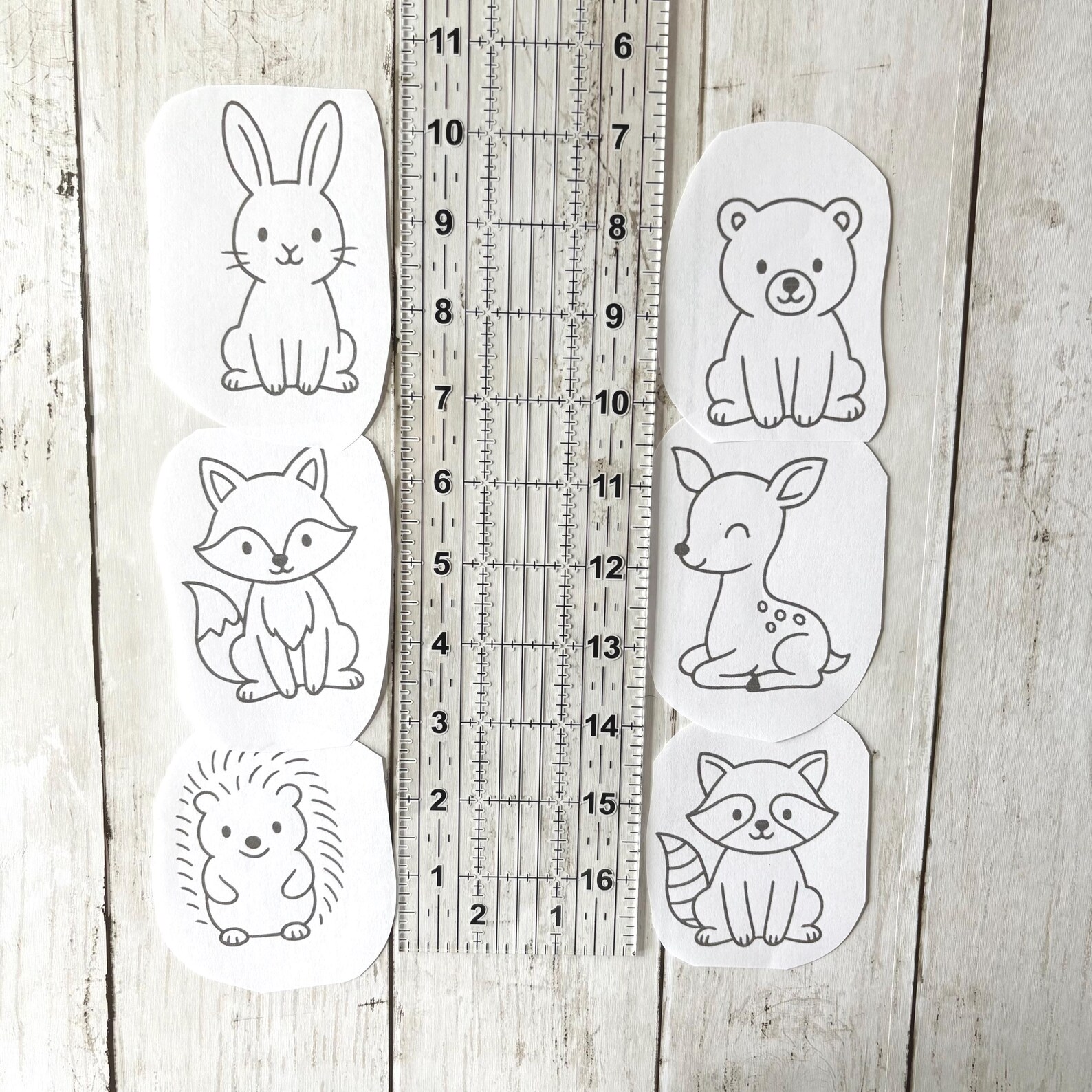 Woodland Animals Stick and Stitch Pattern, Pre-printed Water Soluble ...