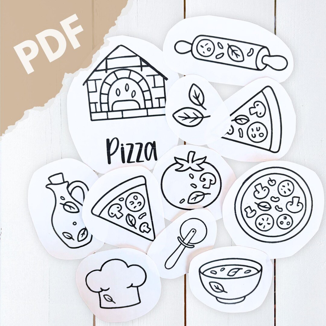 Stick and Stitch Pizza Embroidery Pattern, 12 Digital Images for ...