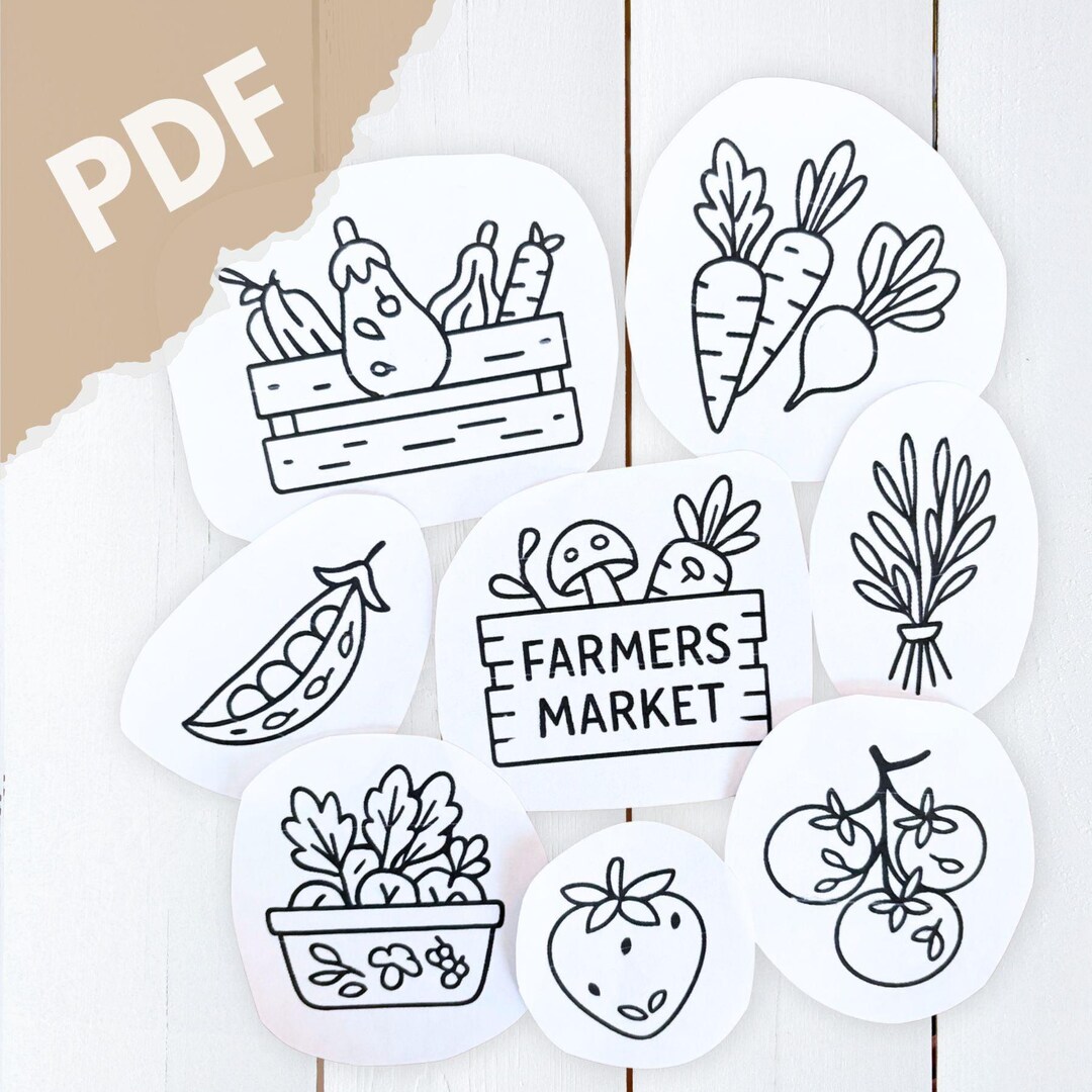 Stick and Stitch Farmers Market Embroidery Pattern, 8 Digital Images ...