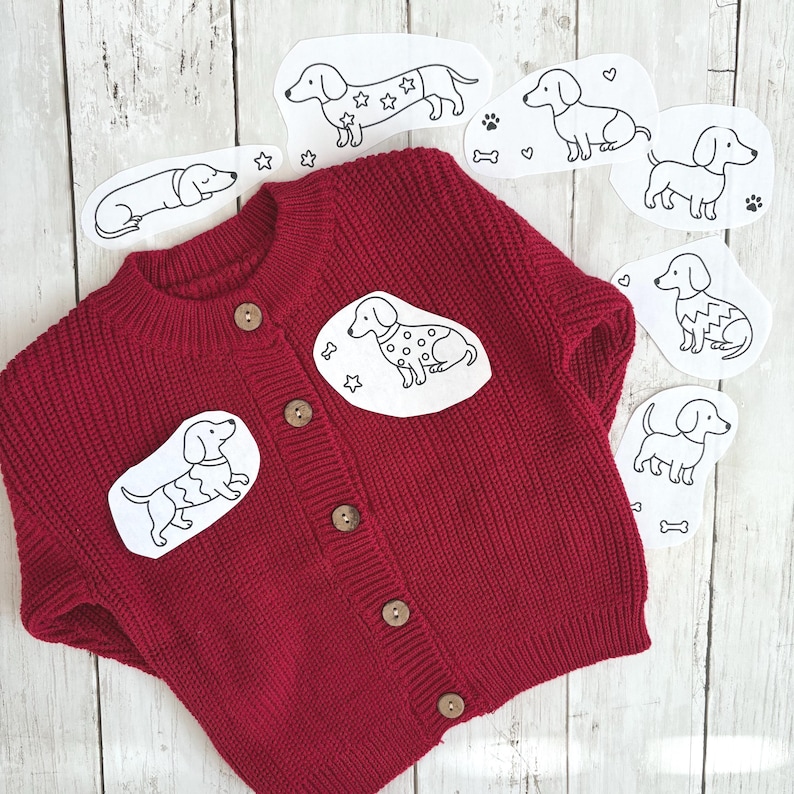 Dachshund Weiner Dog Stick and Stitch Embroidery Pattern, 8 Pre-printed ...