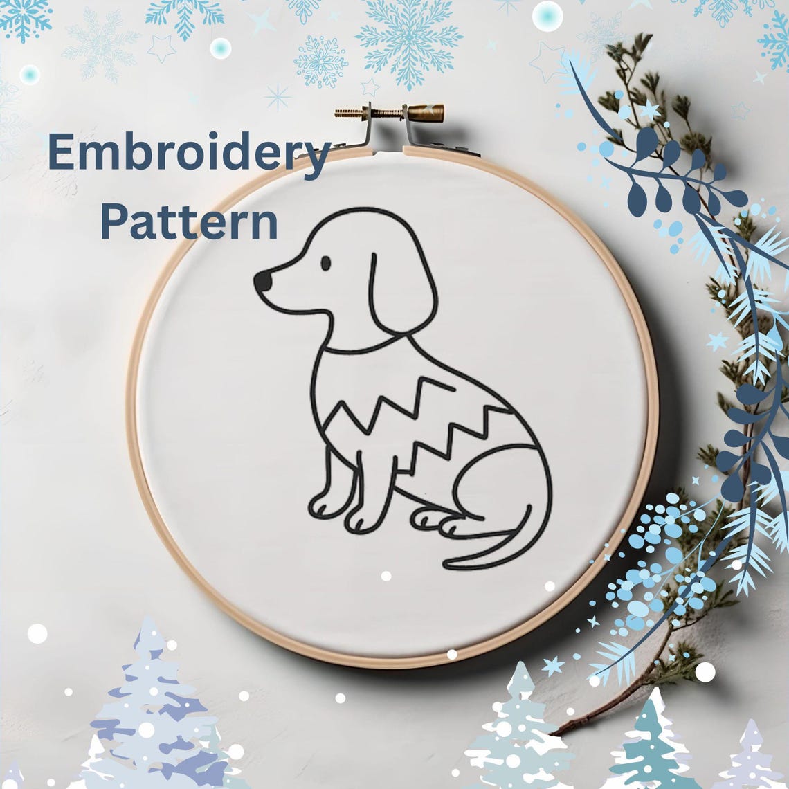 Dachshund Weiner Dog Stick and Stitch Embroidery Pattern, 8 Pre-printed ...