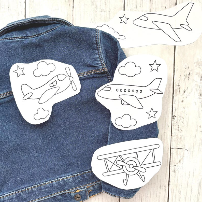 Airplane Stick and Stitch PDF, Printable Plane Embroidery Pattern ...