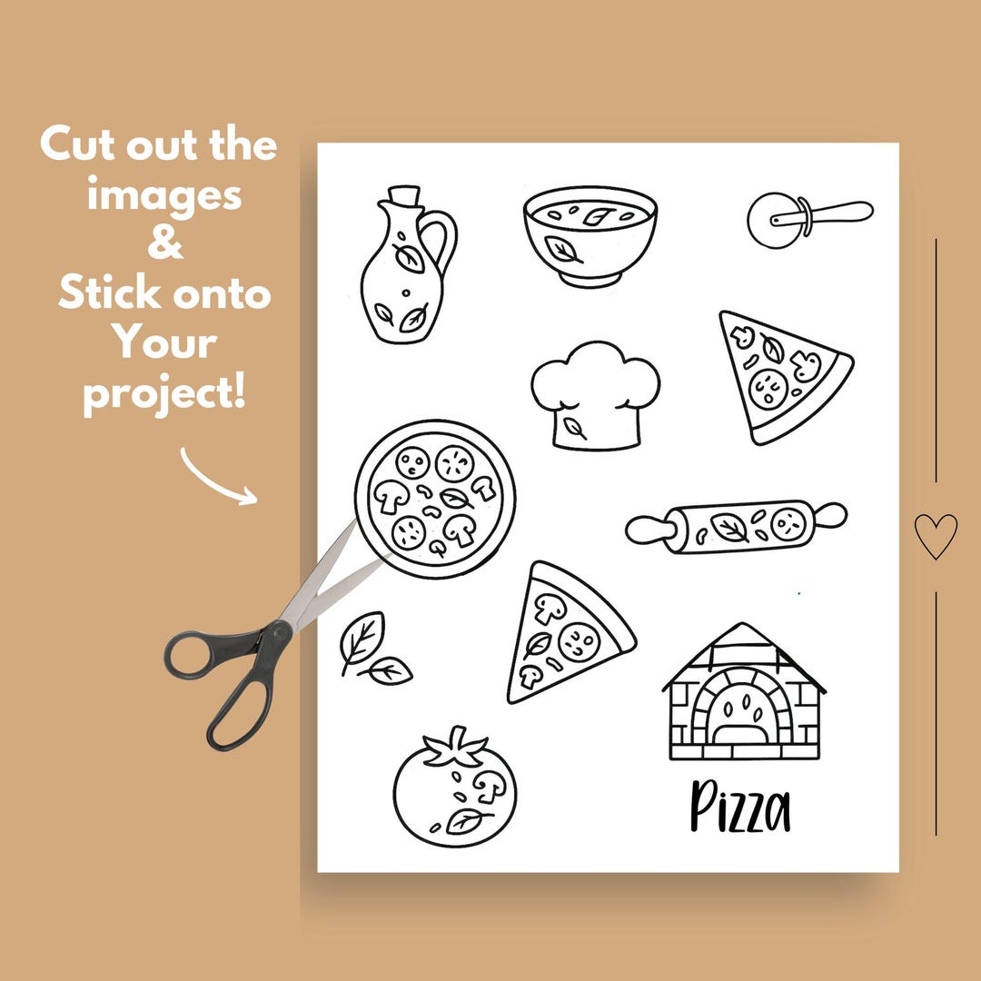 Stick and Stitch Pizza Embroidery Pattern, 12 Pre-printed Designs on ...