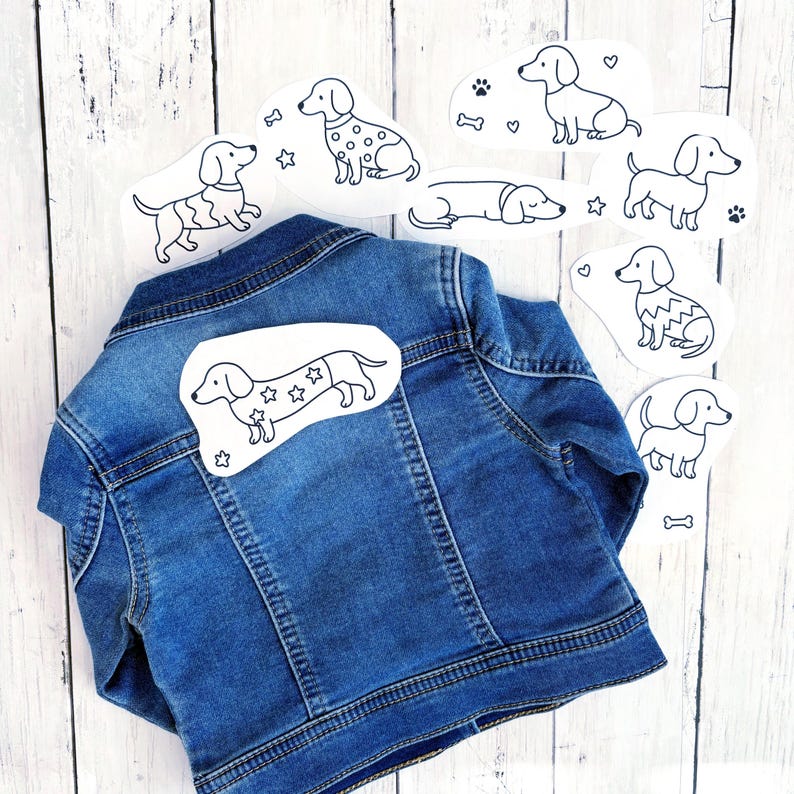Dachshund Weiner Dog Stick and Stitch Embroidery Pattern, 8 Pre-printed ...