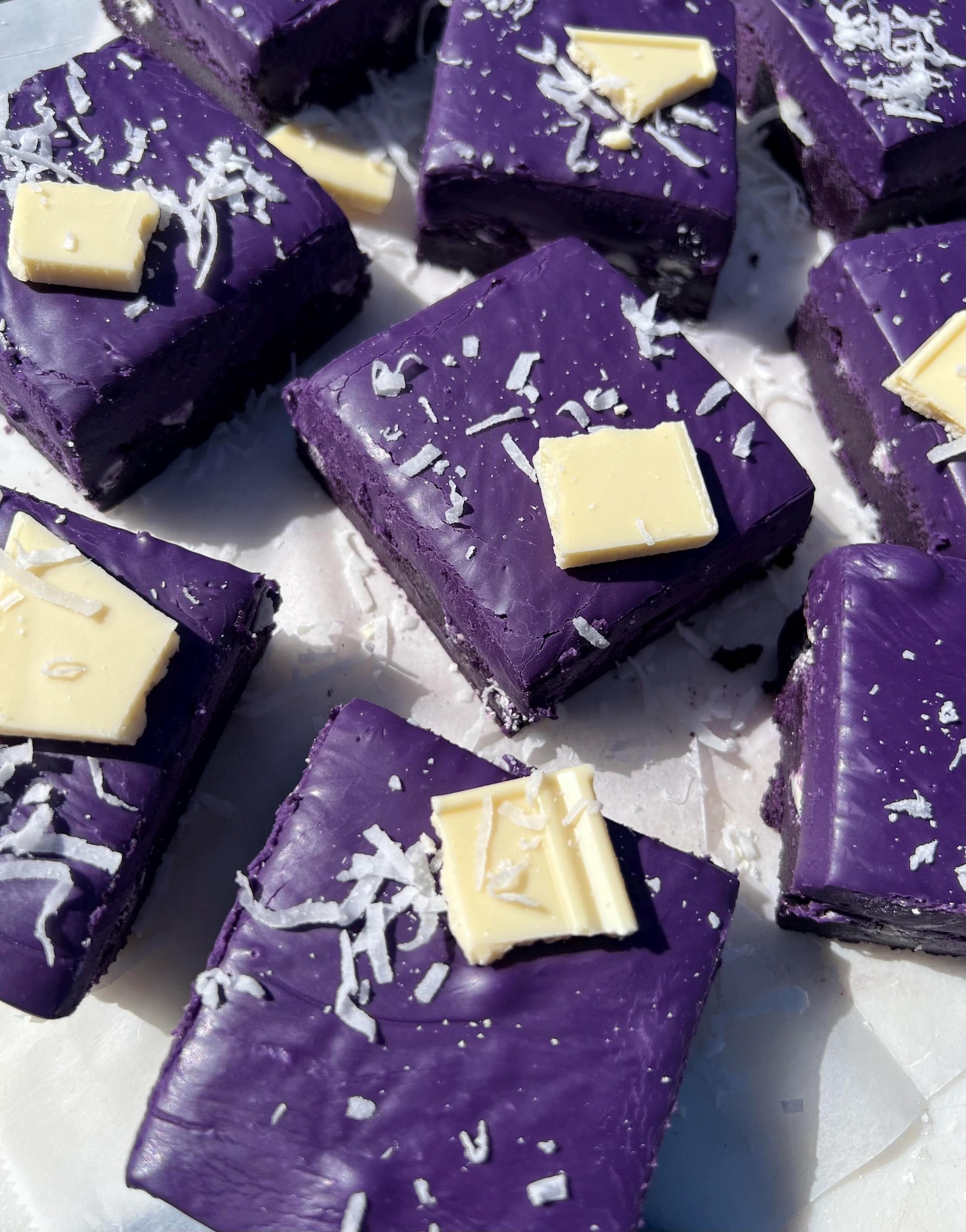 Ube Fudge Blondie Bars With White Chocolate, Homemade Filipino/asian ...