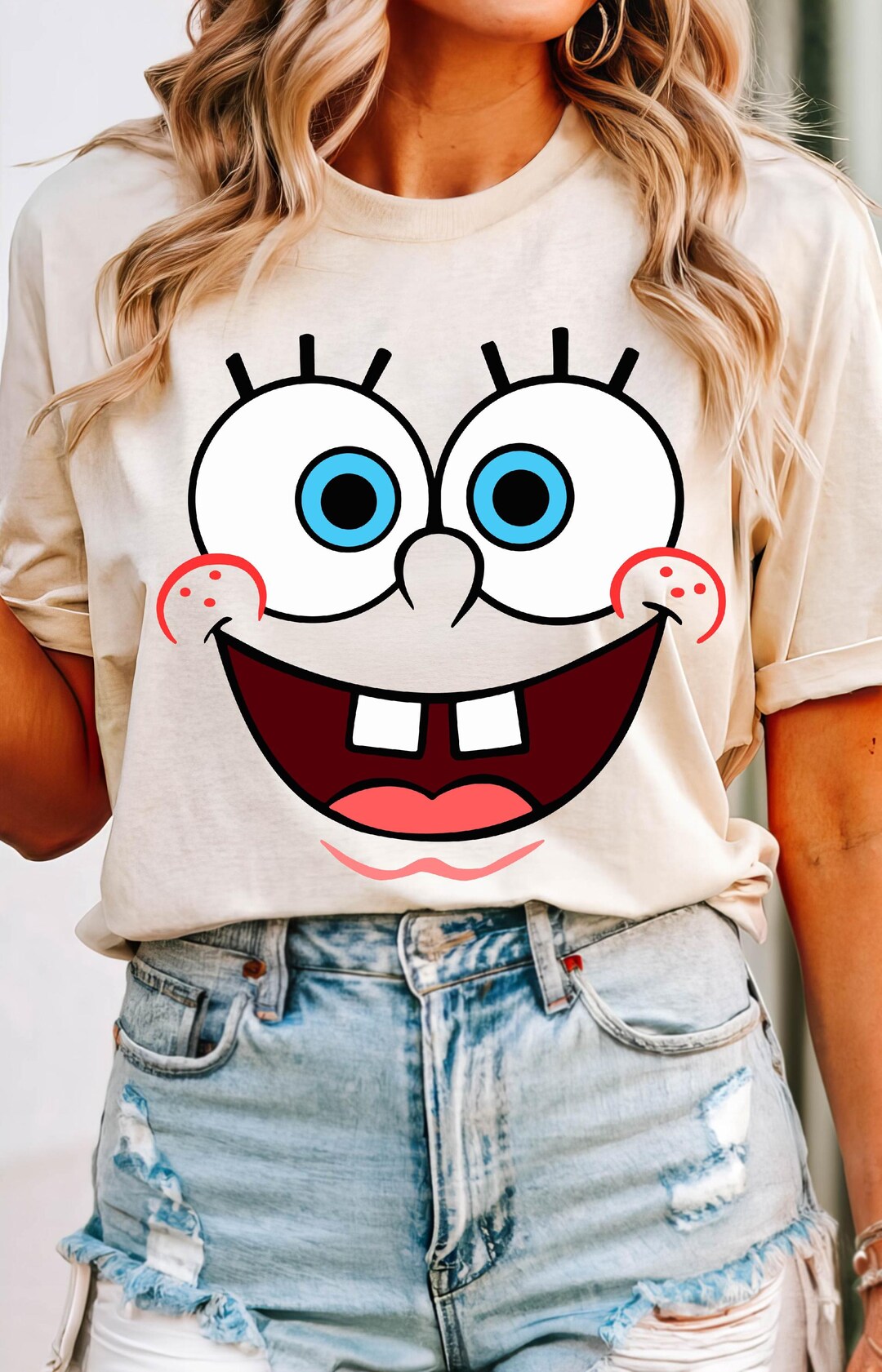 Spongebob Face Matching Family Shirts – Funny Cartoon Character Tee ...