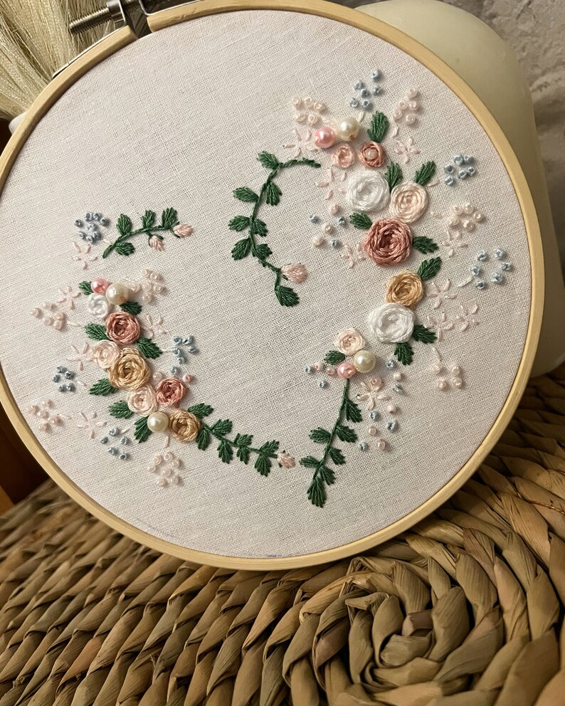 Hand Embroidered Floral Decorative Hoop - Etsy