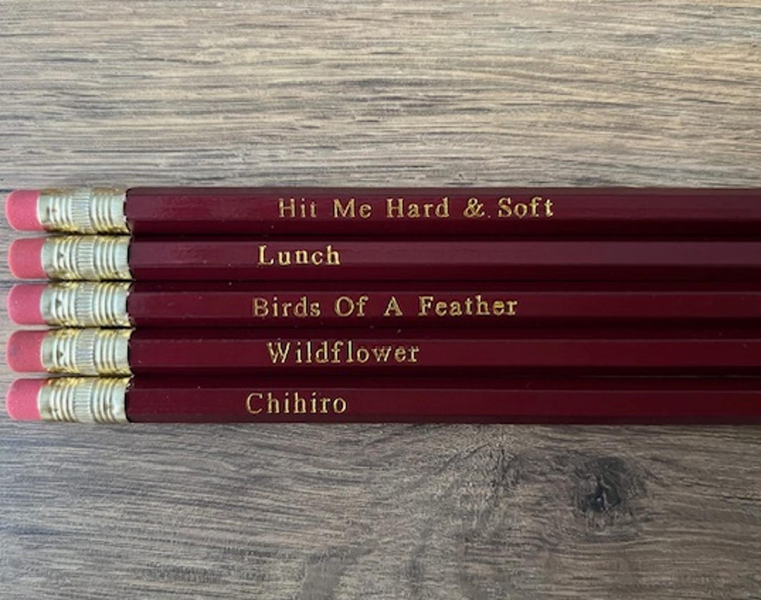Billie Eilish Burgundy Hit Me Hard & Soft Premium Pencils - Etsy