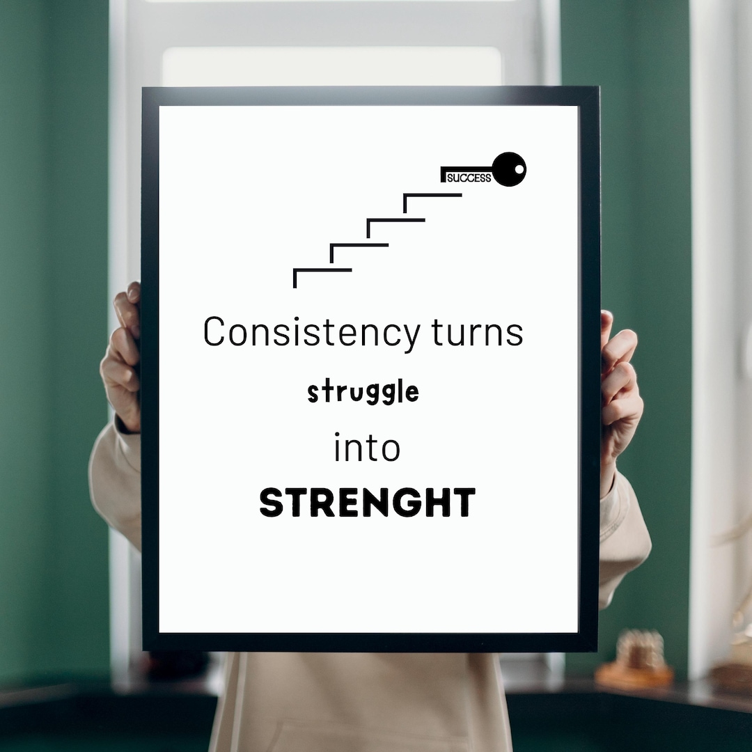 Consistency Quote, Inspirational Wall Art, Motivational Quote, Home ...