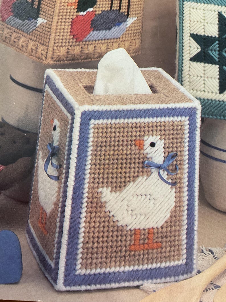 Country Tissue Boxes, Leaflet 411, Plastic Canvas Book - Etsy