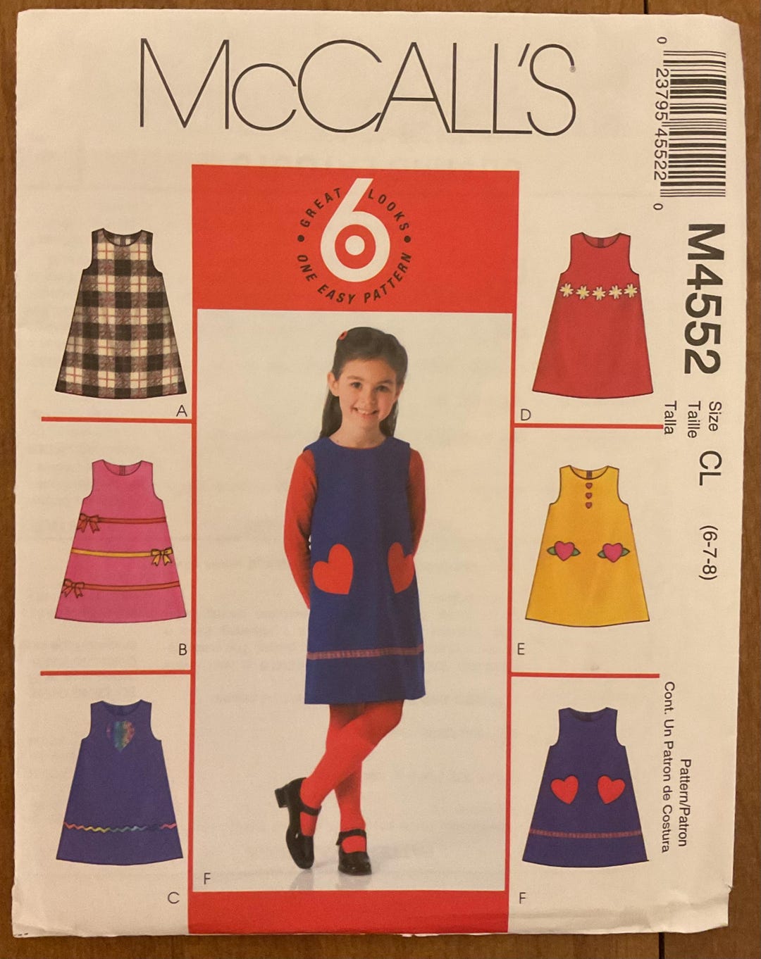 Uncut Mccall’s Little Girl Dress/jumper Pattern M4552 - Etsy